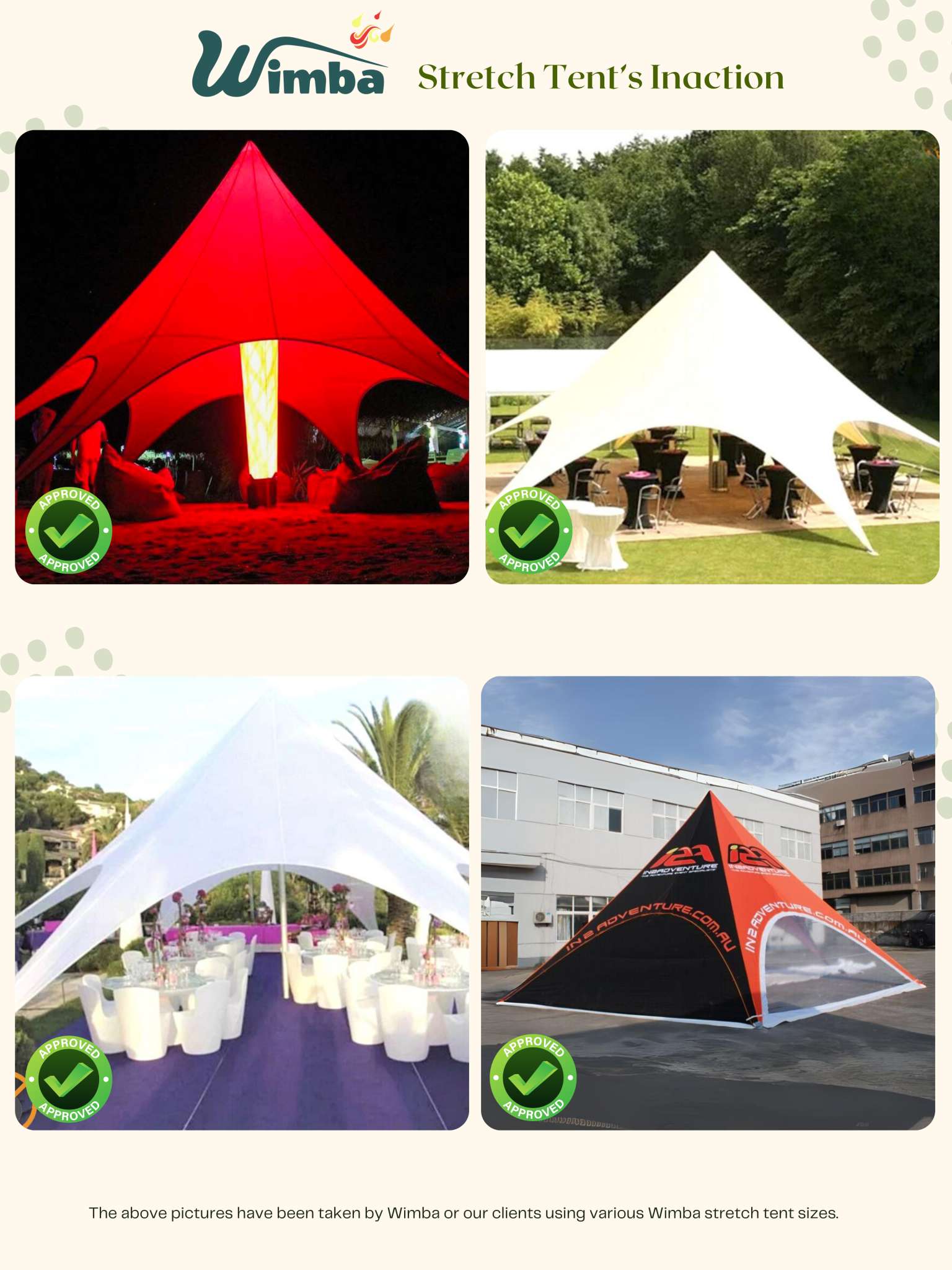 16m Commercial Grade Single Peak Stretch Tent Star Canopy - Wimba