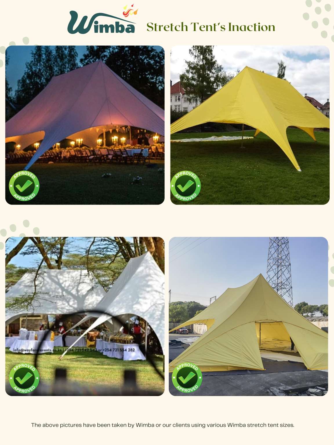 13.65 x 8.65m Commercial Grade Double Peak Stretch Tent Star Canopy - Wimba