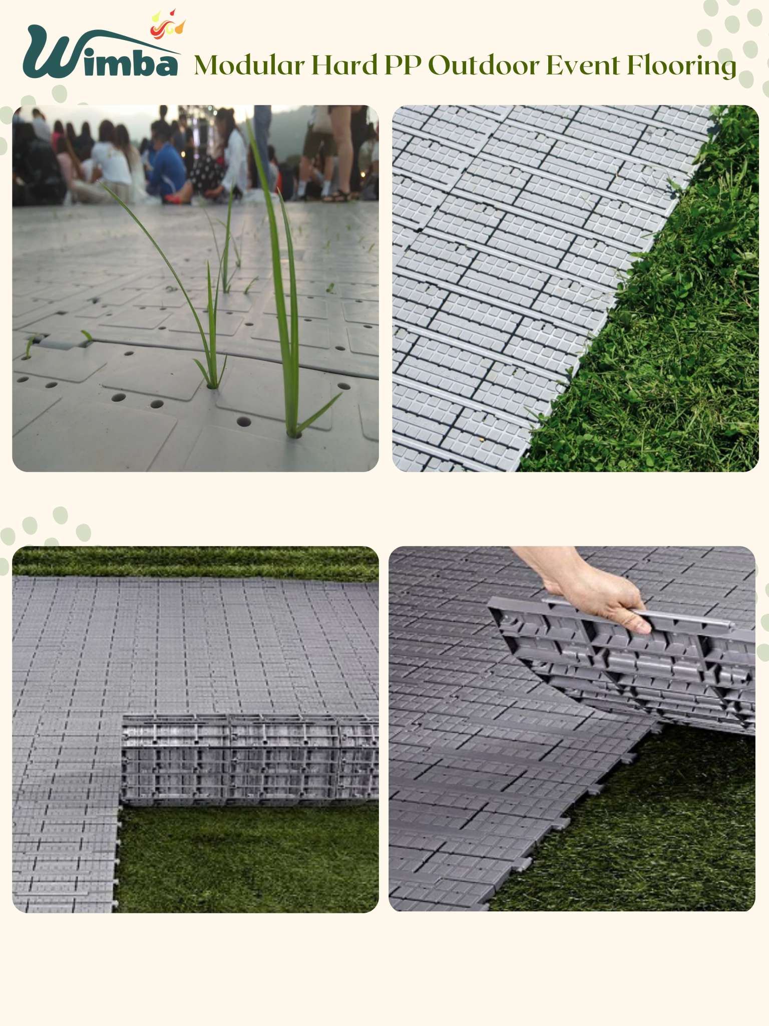 Commercial Grade Modular Hard PP Outdoor Event Flooring - Wimba
